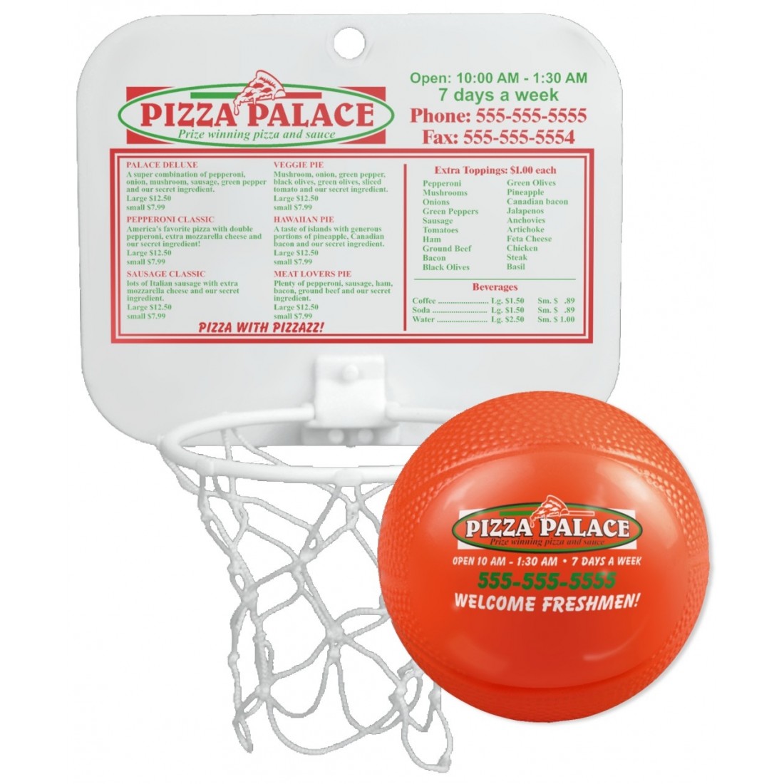 Custom Logo Mini Backboard w/ Blank Basketball